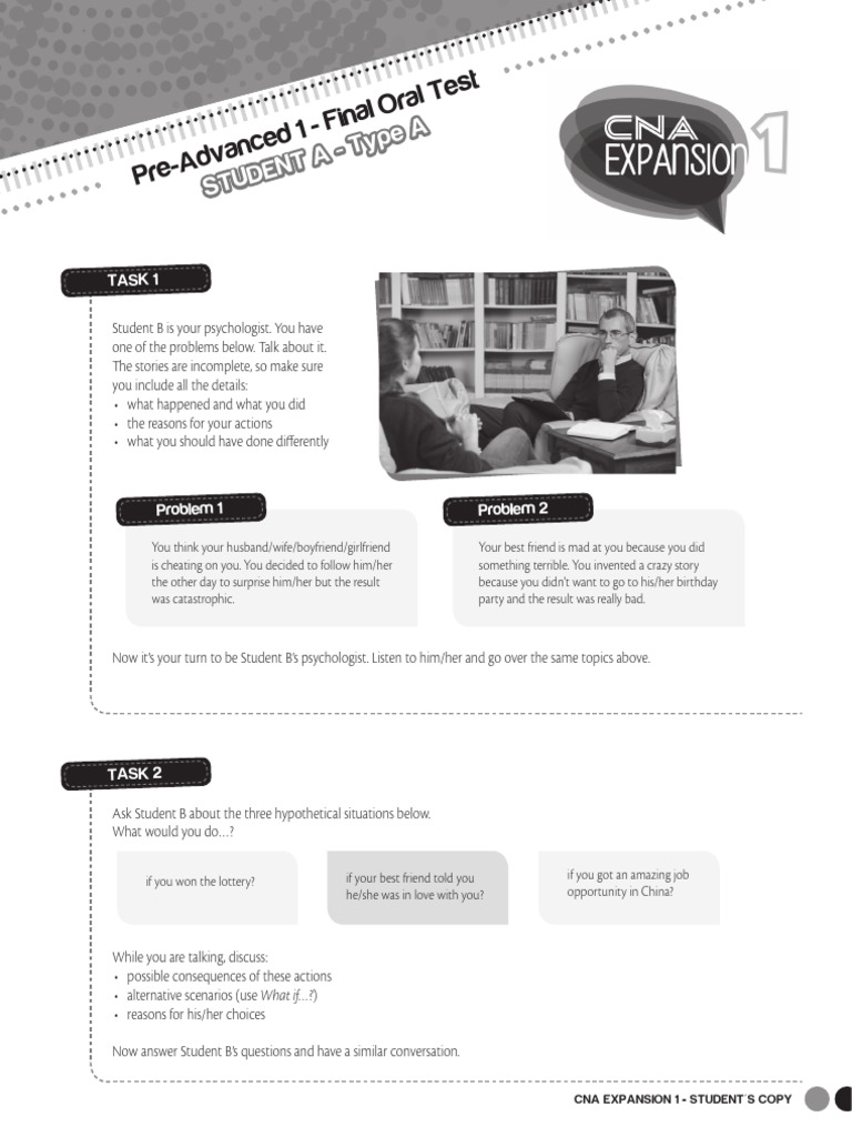 Pre-Advanced 1 - Espansion 1 - Final Oral Test | PDF