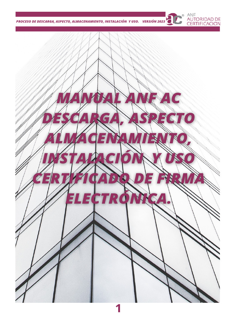 Guía de Uso de Firma Electrónica ANF | PDF | Contraseña | Archivo de computadora