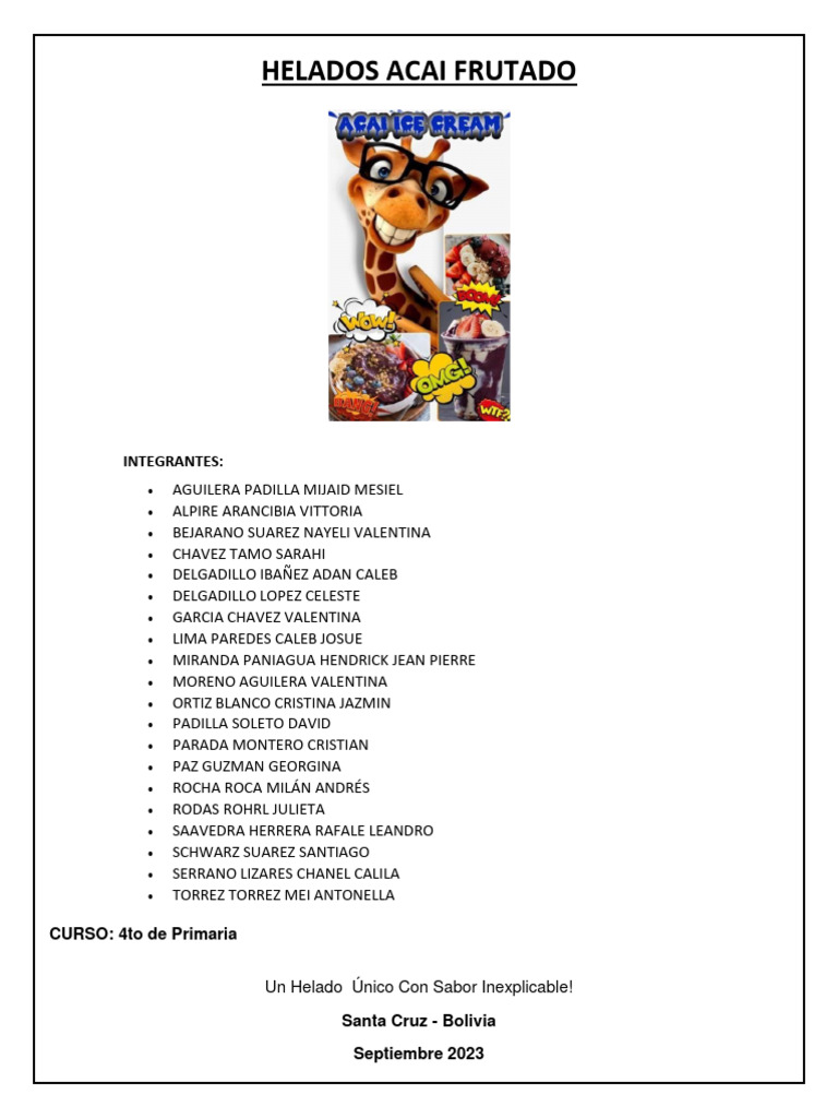 HELADOS ACAI FRUTADO | PDF