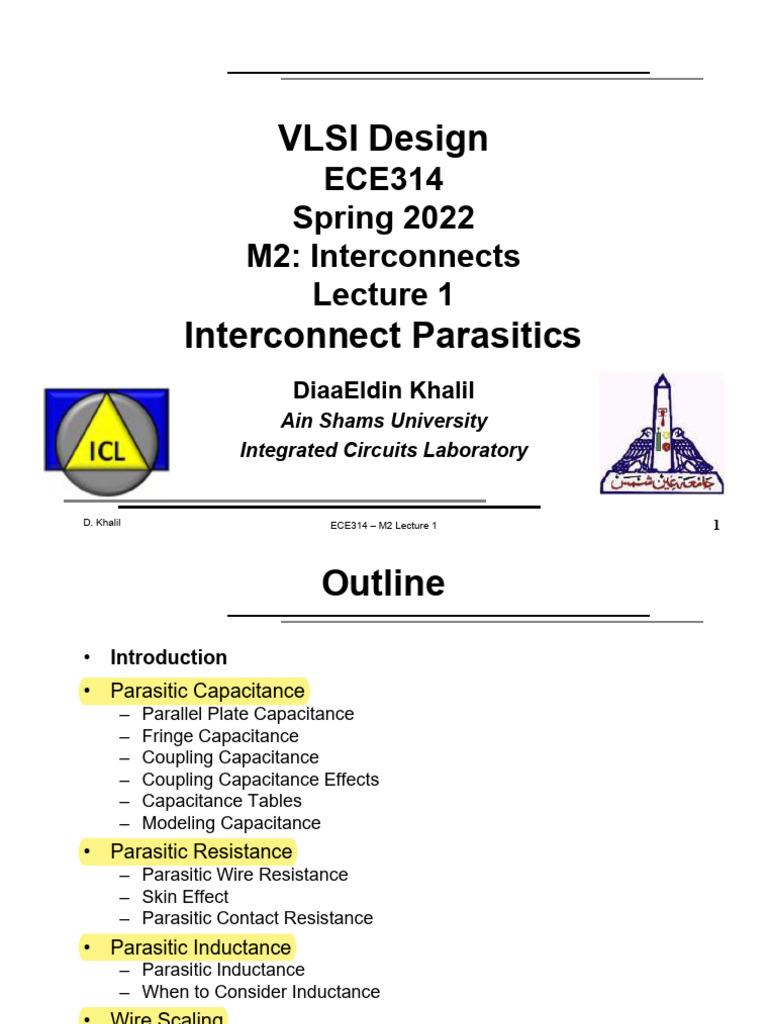 M2 01 Interconnect Parasitics Pdf
