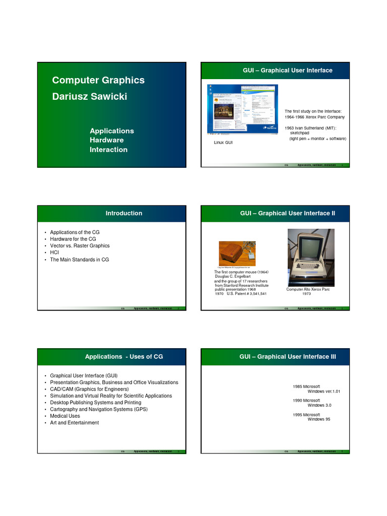 CG 01v7b | PDF | Graphical User Interfaces | Computer Graphics