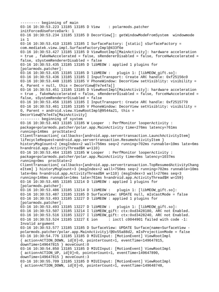 Polarmods - Patcher Logcat | PDF | Software | Computing