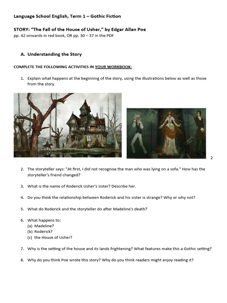 Gothic Fiction: Usher Study Activities | PDF