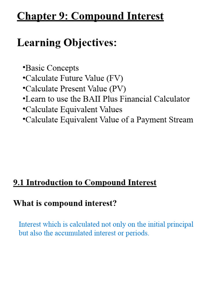 BMAT 230 Chapter 9 2020 | PDF | Interest | Present Value