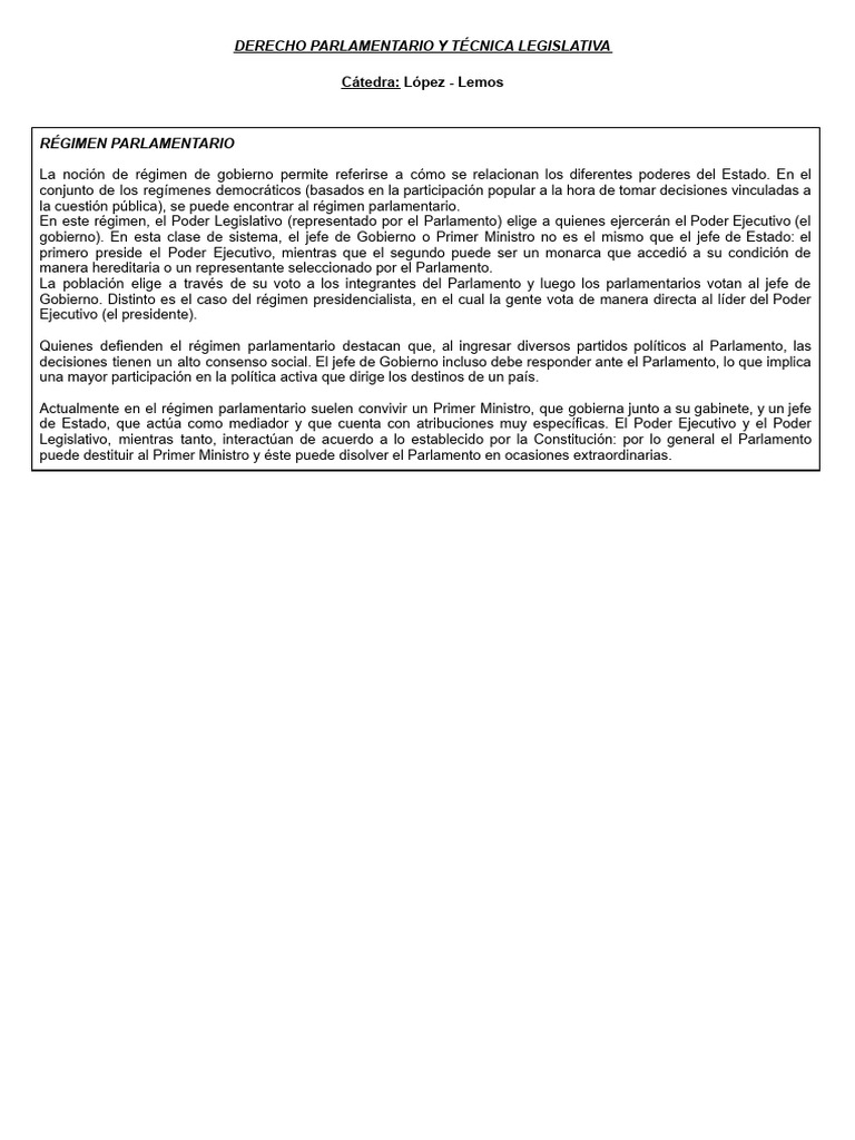 Resumen de Parlamentario 2021 - Gi | PDF | Monarquía | Sistema ...