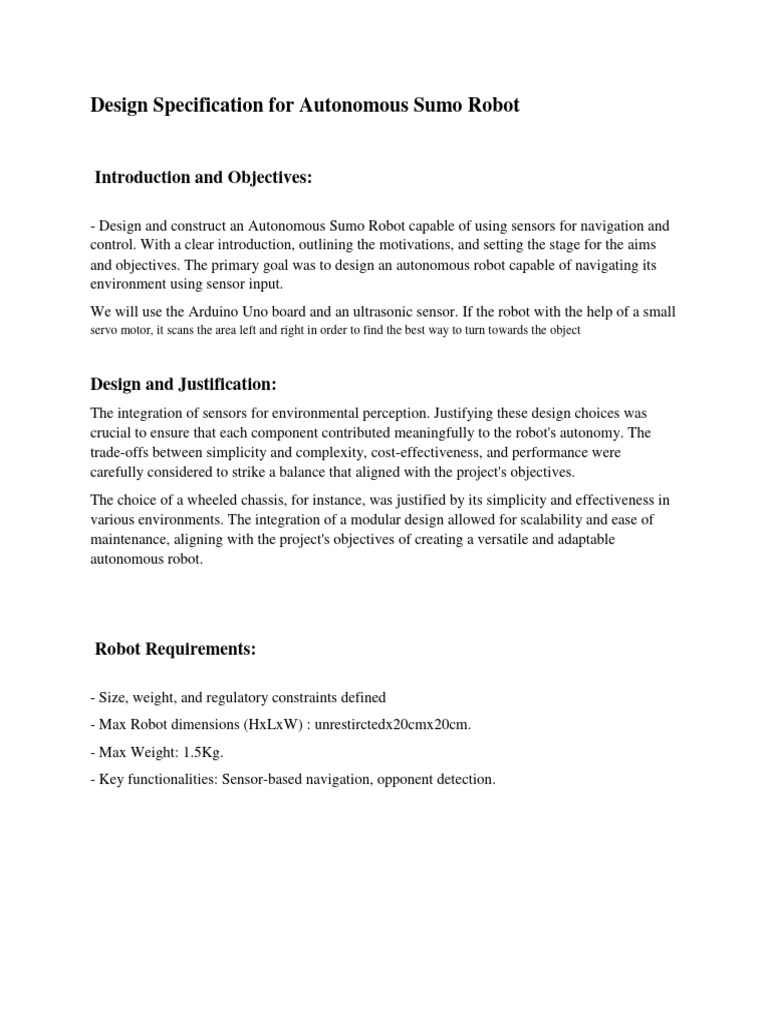 Report 1 | PDF | Arduino | Robot