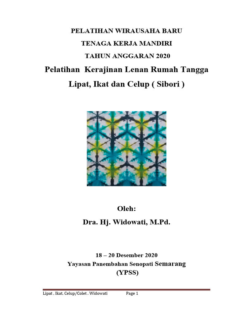 Teknik Sibori dalam Kerajinan Kain | PDF | Griya & Taman | Seni