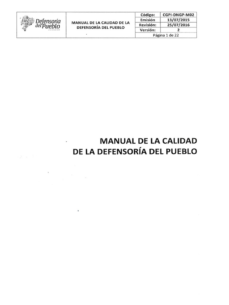 Manual de La Calidad | PDF