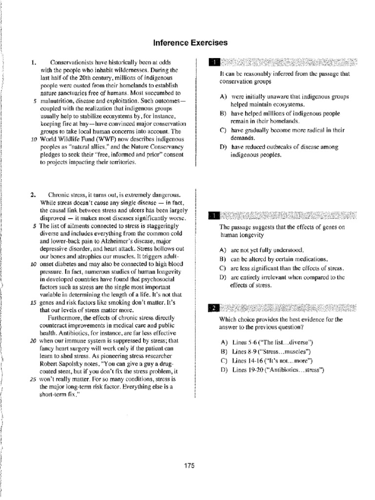 Inference questions | PDF