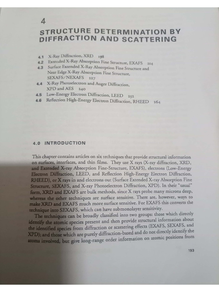 MME 302 (4) Structure Determination by Diffraction and Scattering and ...