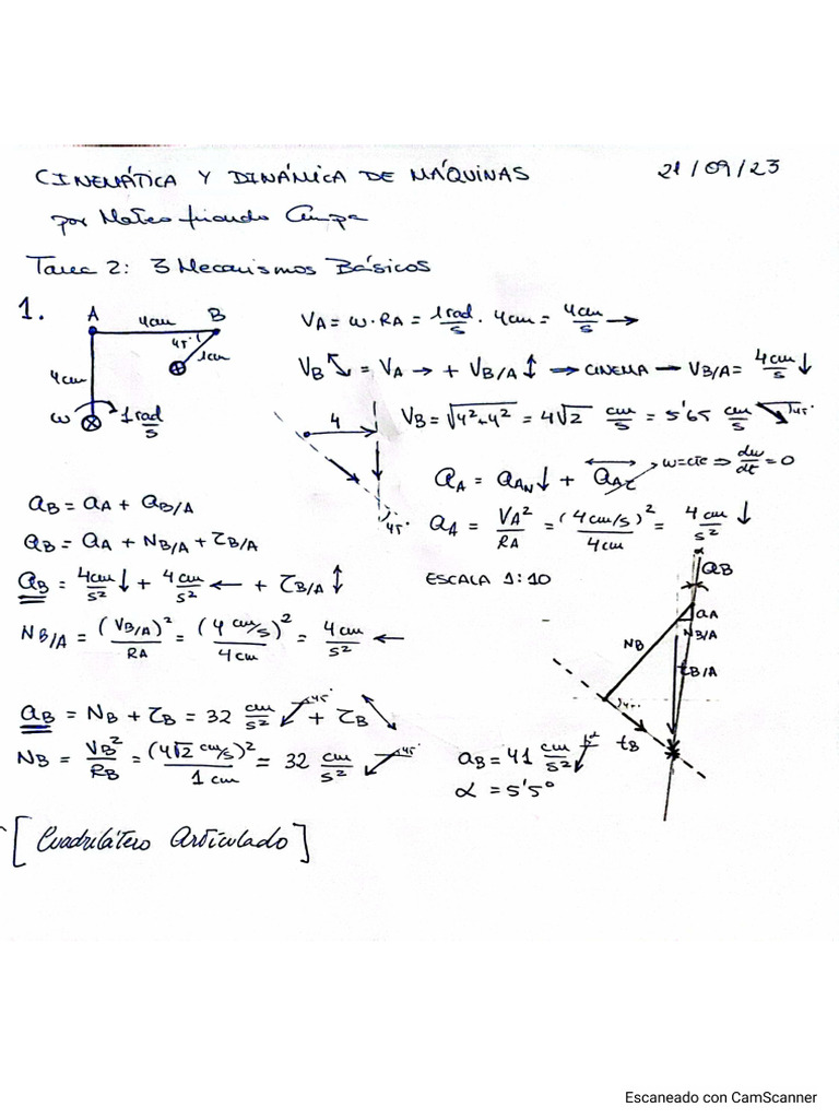 Cinemática y Dinámica - Tarea 2 - M. Iriondo | PDF