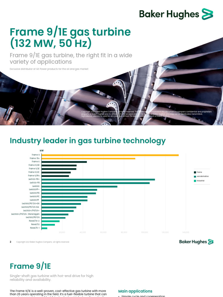BakerHughes Frame91E Overview-060121 | PDF | Gas Turbine | Gas Technologies