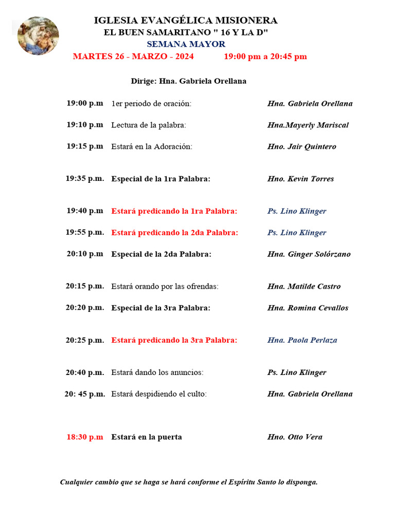 Programa Semana Mayor | PDF