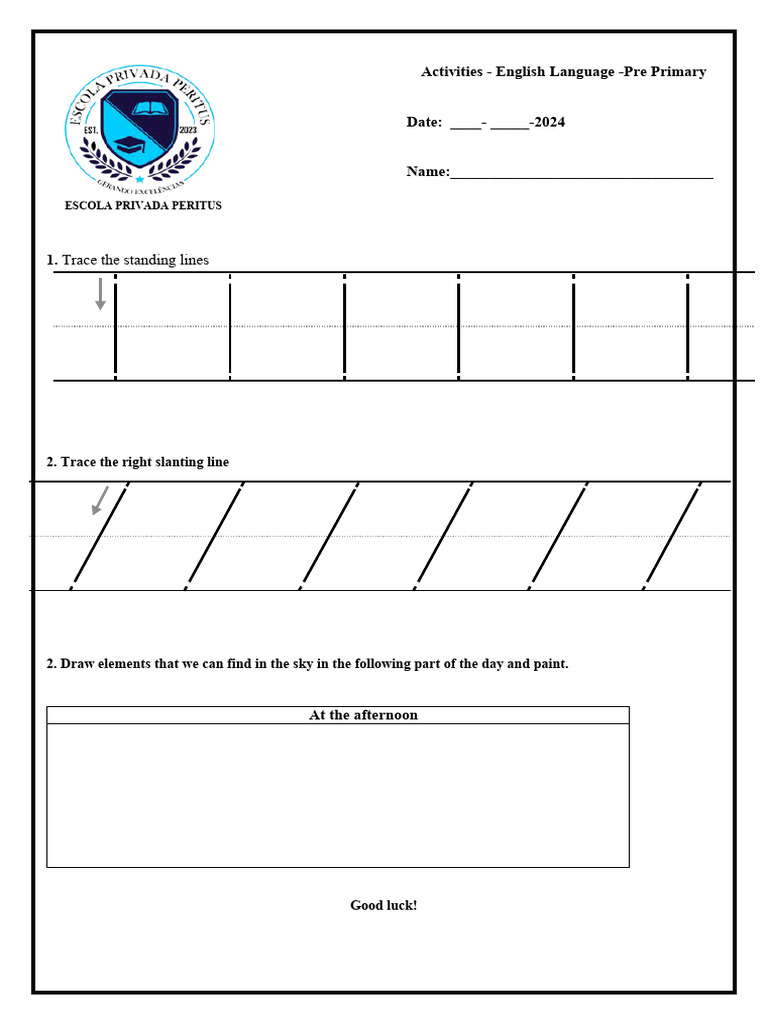 English Activities for Pre Primary | PDF