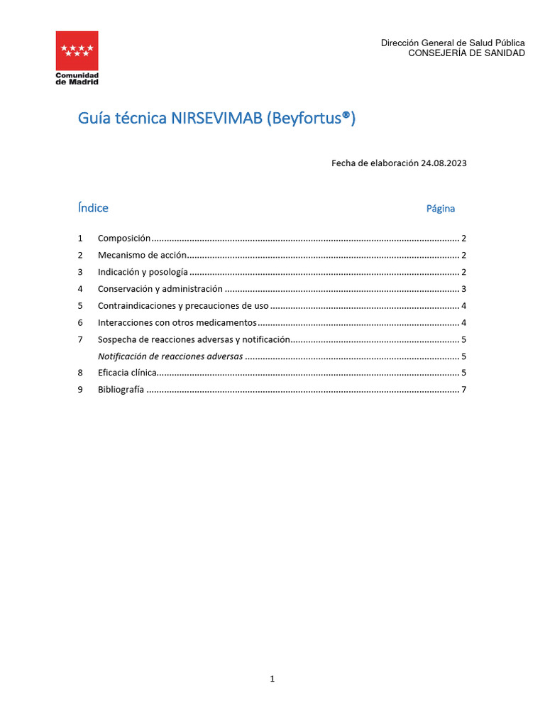Guia Tecnica Nirsevimab | PDF | Anticuerpo | Especialidades Medicas