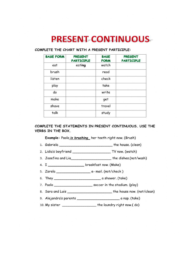 Present Continious | PDF