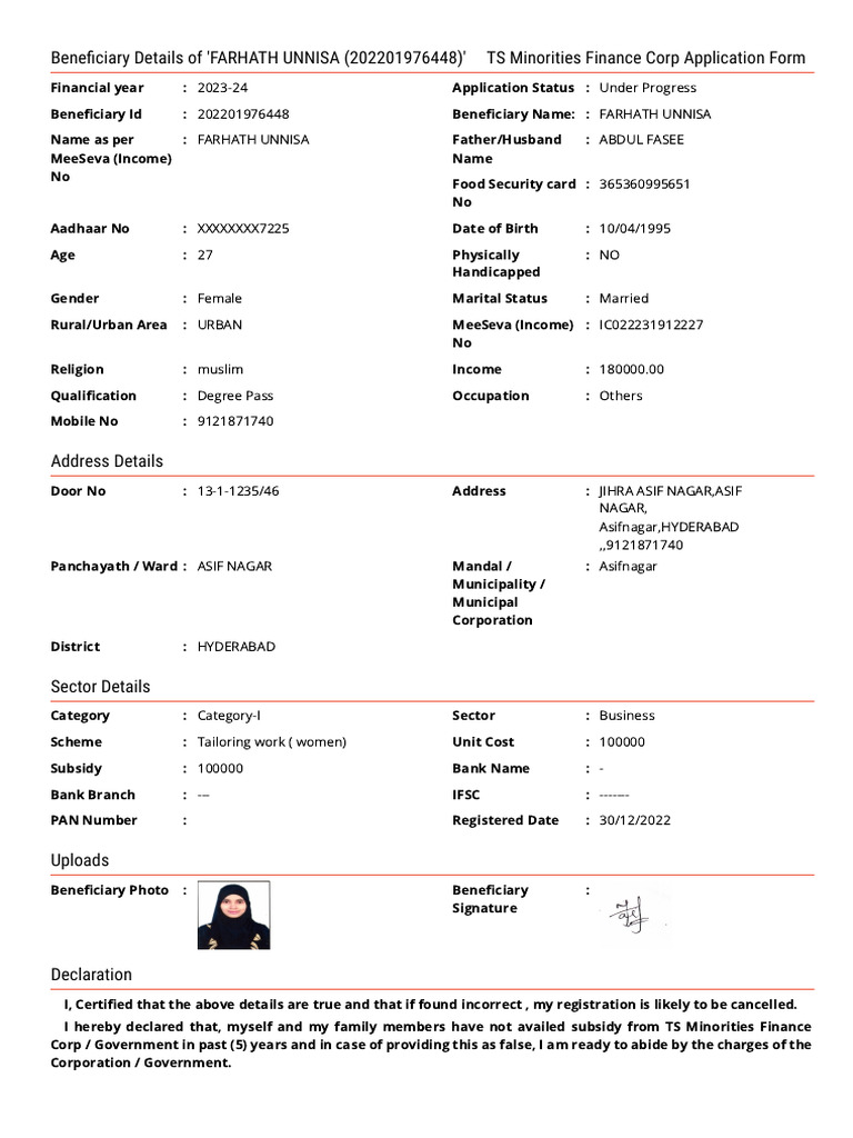 OBMMS Application Status for Telangana | PDF | Economies