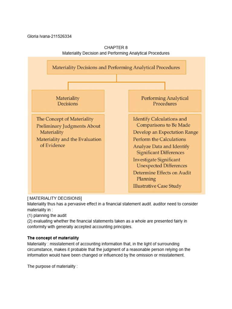 Materiality Decision and Performing Analytical Procedures | PDF | Audit ...