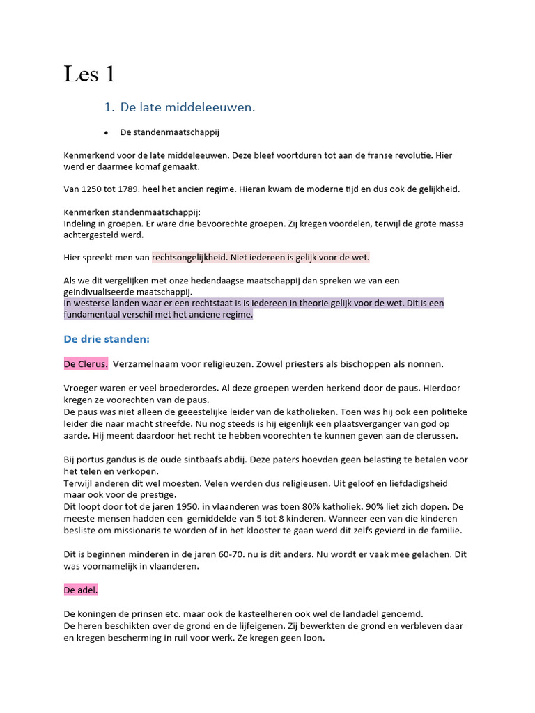 Late Middeleeuwen Notes | PDF