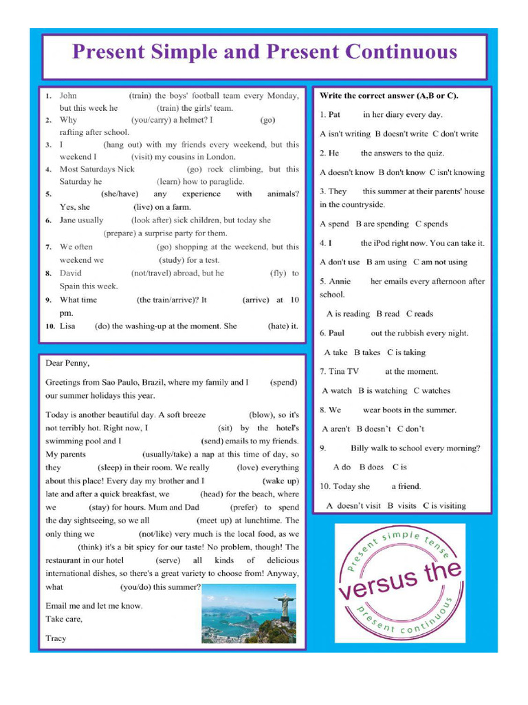 Present Simple Vs Present Continious | PDF
