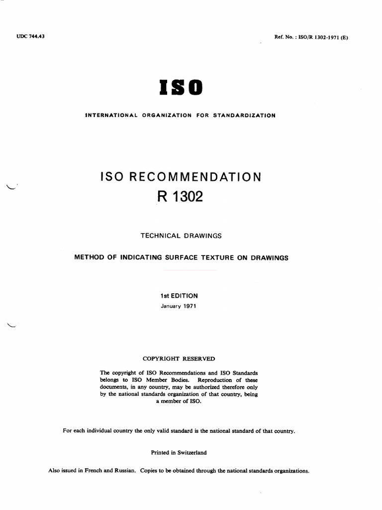 Iso R 1302 1971 | PDF