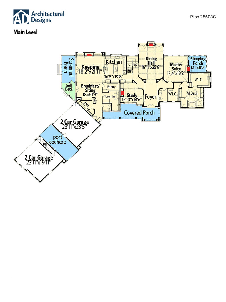 Banquet-Sized Dining Hall - 25603GE - Architectural Designs - House ...