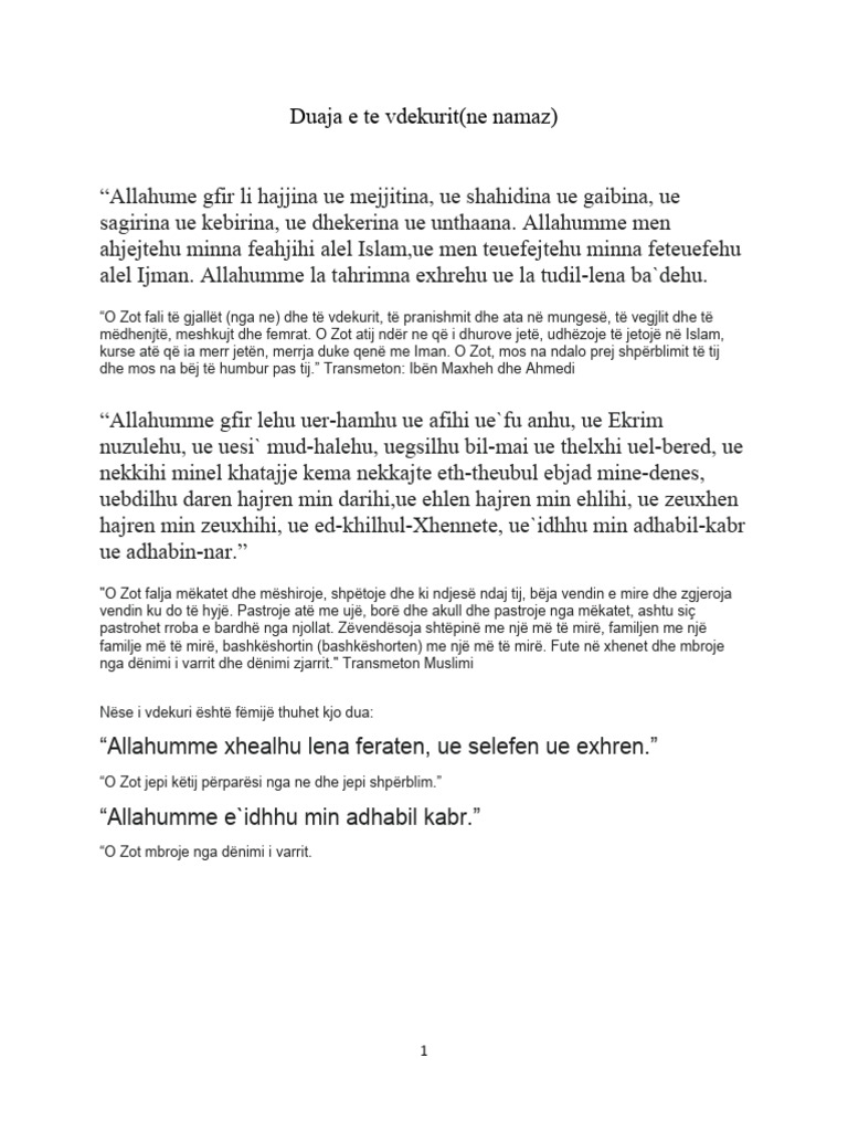 Duaja e Te Vdekurit | PDF