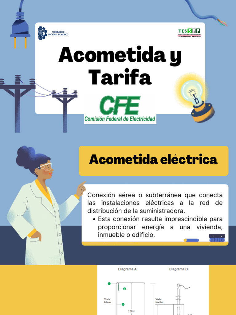 Acometida y Tarifa CFE | PDF | Enchufes y tomas de corriente alterna | Ingenieria Eléctrica