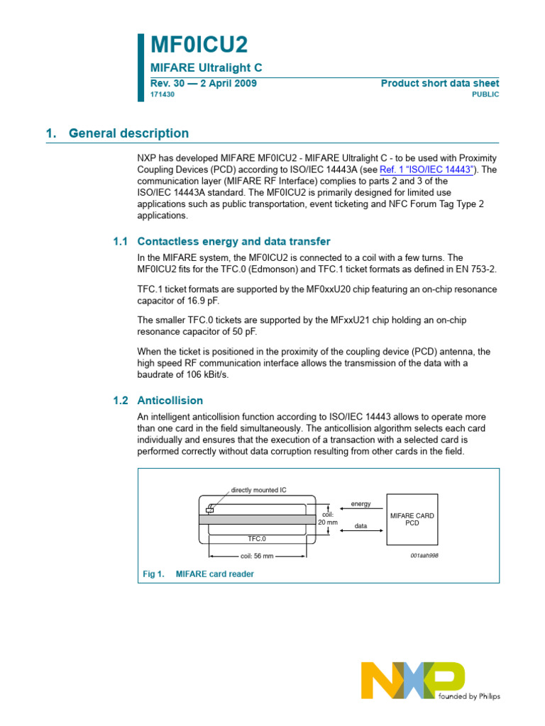 MIFARE Ultralight C | Download Free PDF | Computer Engineering | Electronics