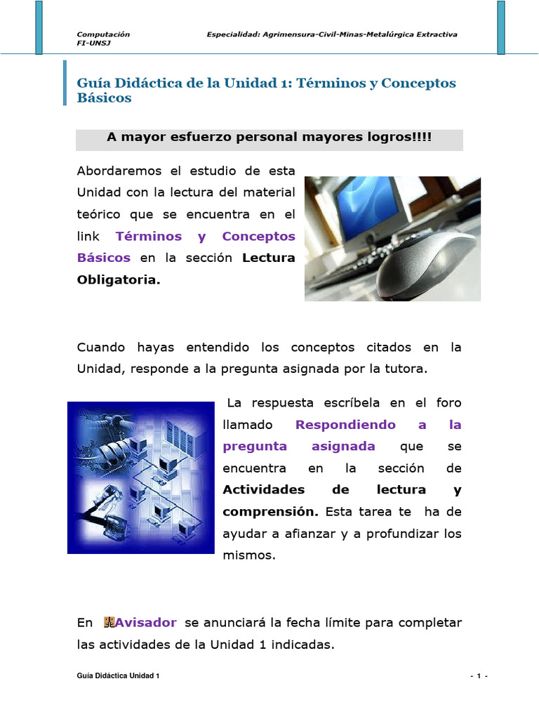 Guia Unidad 1 | PDF