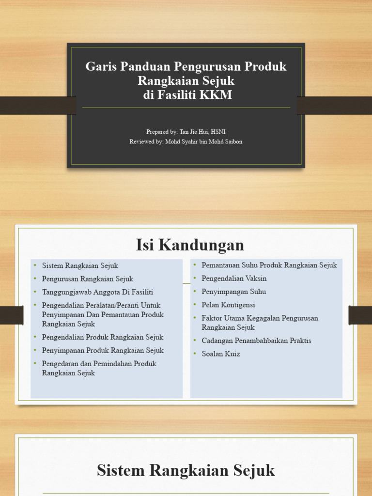 Garis Panduan Pengurusan Produk Rangkaian Sejuk Di Fasiliti KKM | PDF