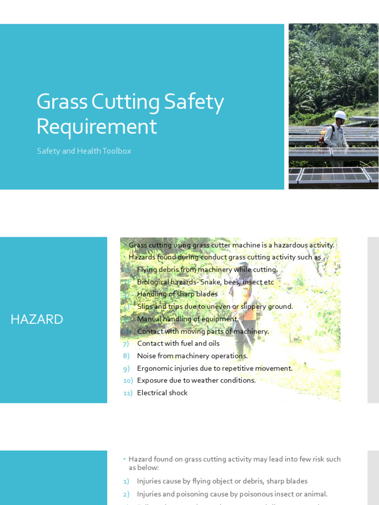 Grass Cutting Safety Requirement | PDF | Hazards | Safety