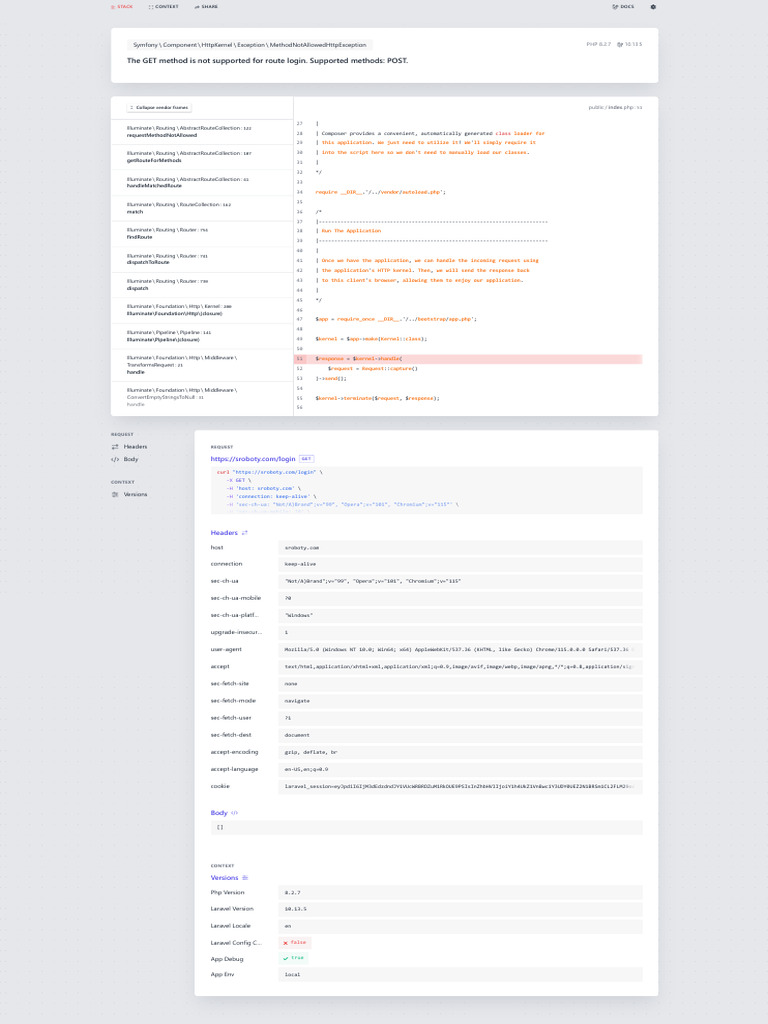 The GET Method Is Not Supported For Route Login. Supported Methods - POST | PDF | Software ...