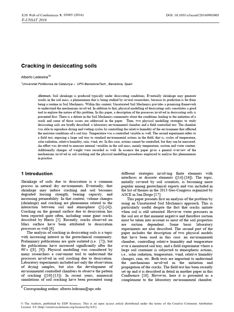 Cracking Mechanisms in Desiccating Soils | PDF | Continuum Mechanics ...