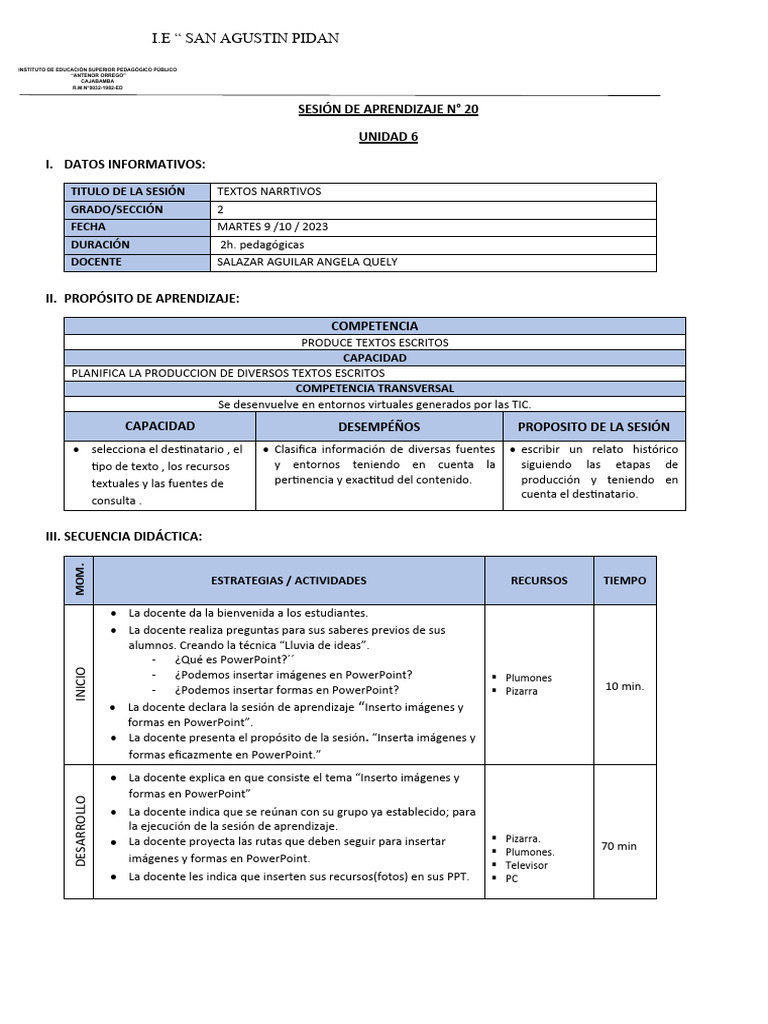 Sesion de Comunicacion 1º y 2º | PDF | Modificación de comportamiento | Aprendizaje