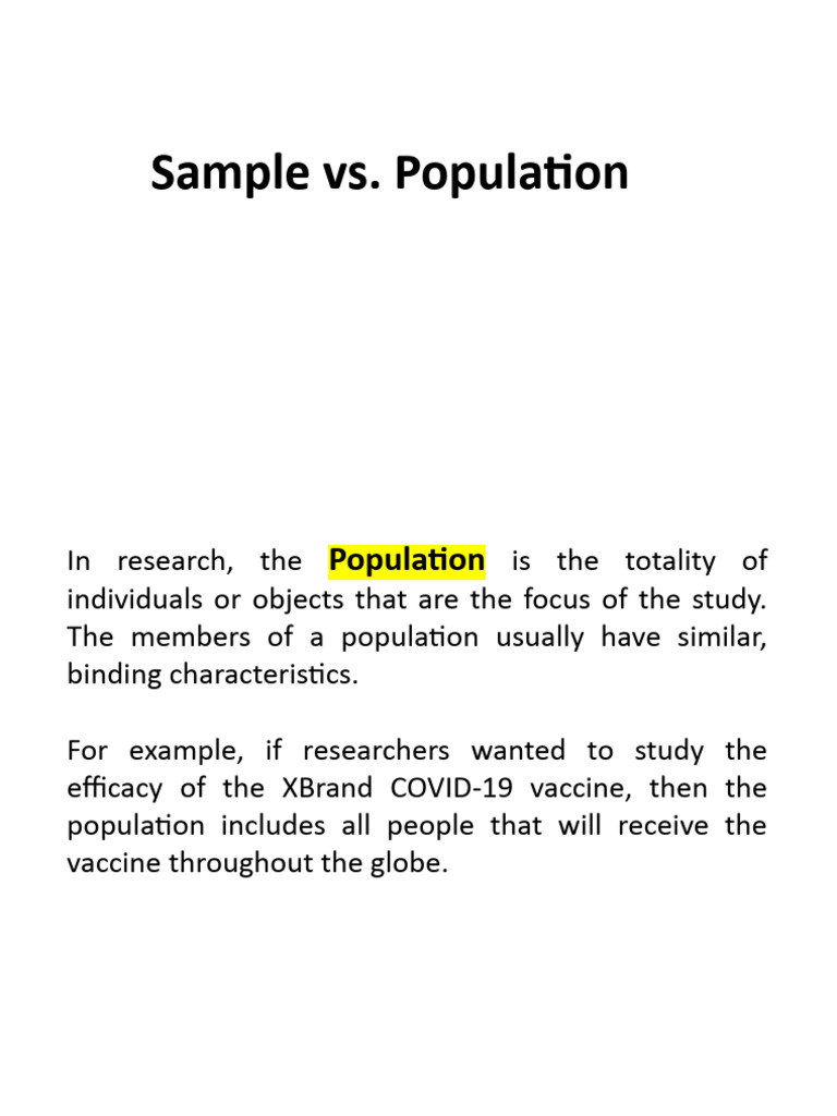 Sample vs. Population | PDF | Science & Mathematics