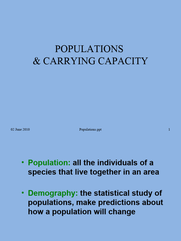 Understanding Population Carrying Capacity | PDF | Population ...