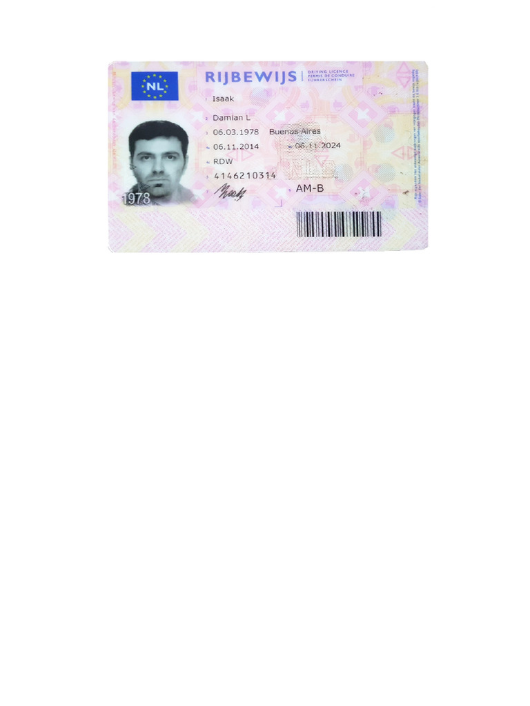 Dutch Driver License Damian Isaak | PDF