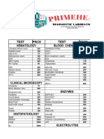 Anand Diagnostic Laboratory Test Price Details | PDF | Medical ...