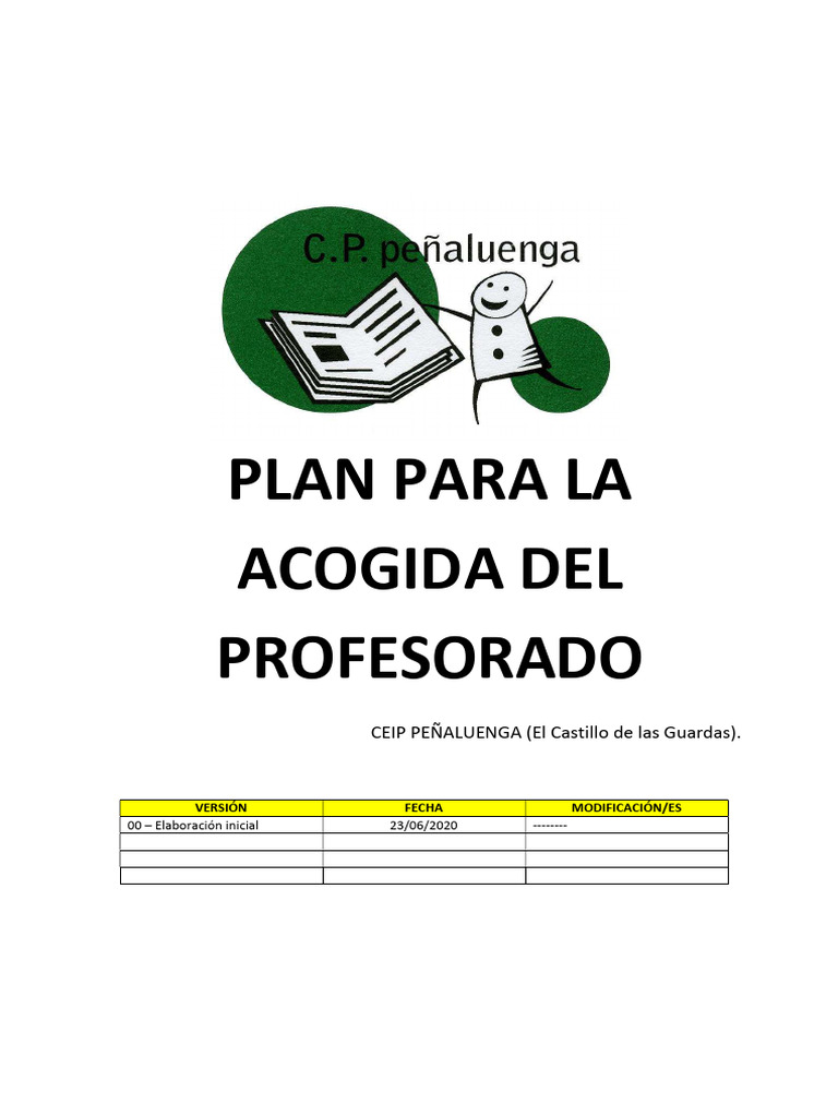 00 Plan de Acogida para El Profesorado | PDF | Evaluación | Maestros