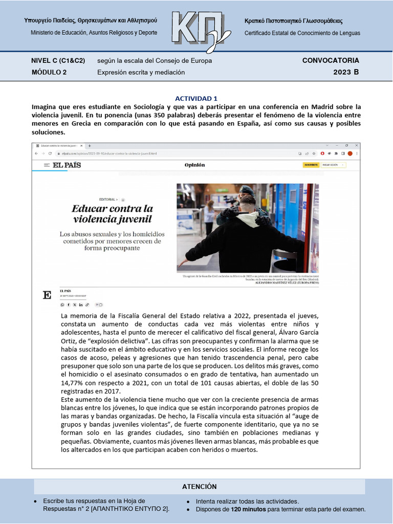 Isp C1&C2 M2 2023B | PDF | Violencia | España