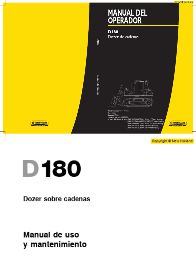 MANUAL DE OPERACIONES - D180 Tier3 - ES | PDF | Soldadura | Construcción