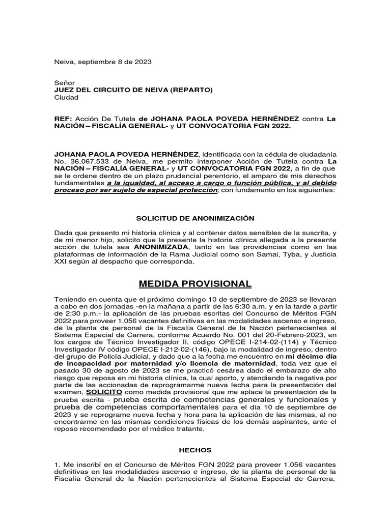 Tutela | PDF | El embarazo | Debido al proceso
