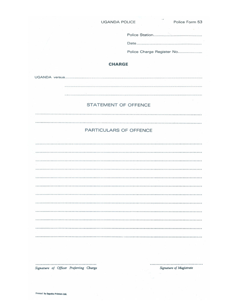 Charge - Police Form 53 | PDF
