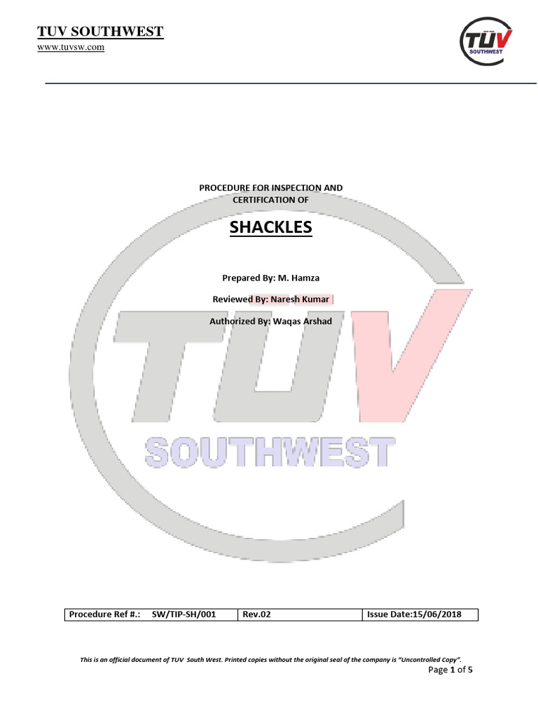 SHACKLES | PDF | Screw | Nut (Hardware)