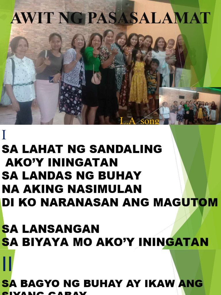 Awit NG Pasasalamat - PPTX L.A Song Thanksgiving | PDF