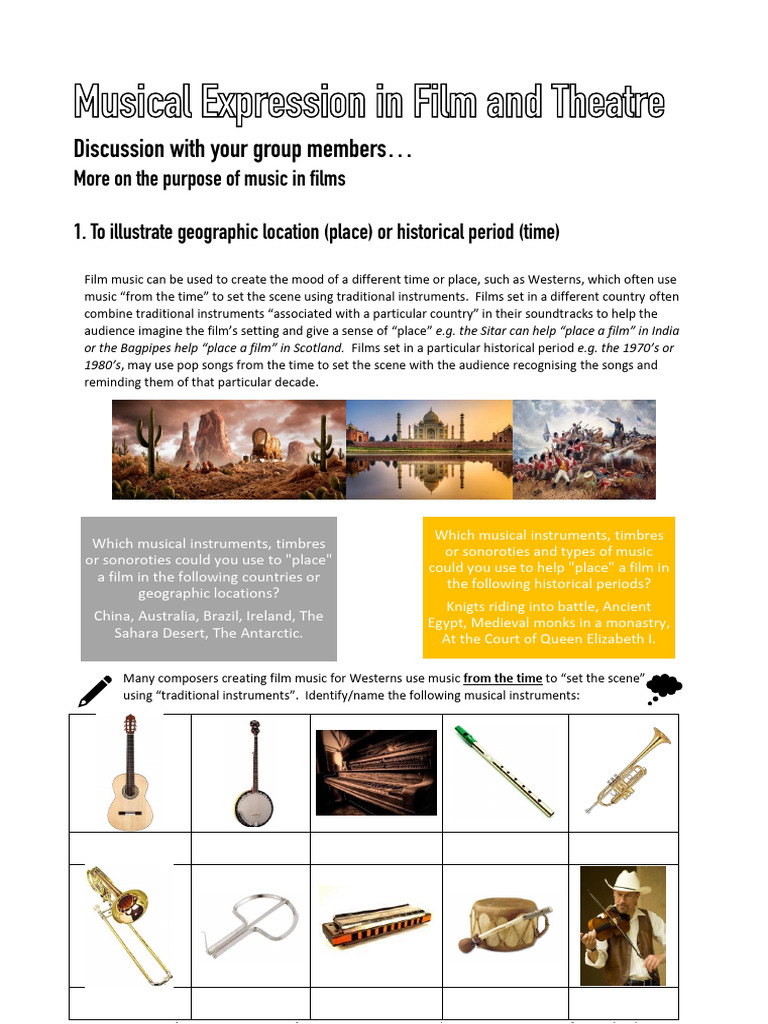 More On The Purpose of Music in Films Assignment | PDF | Performing ...