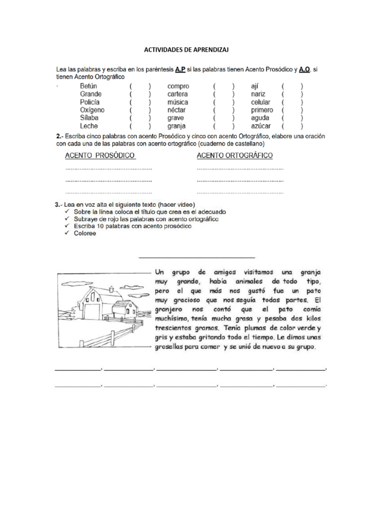 ACENTO PROSODICO Y ORTOGRAFICO | PDF