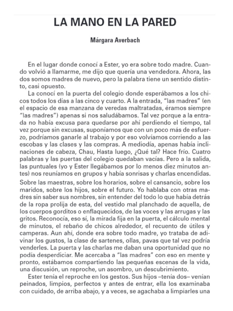 Margara Averbach - La Mano en La Pared | PDF