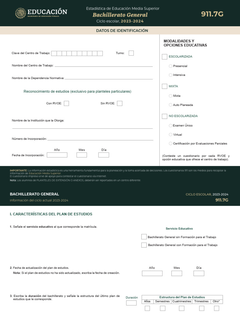 Bachillerato General 911.7G | PDF | México | Plan de estudios